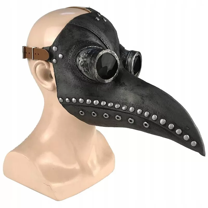Maska PLAGUE DOCTOR DŻUMA PTAK BLACK MASK ZARAZA X - Korbi.pl